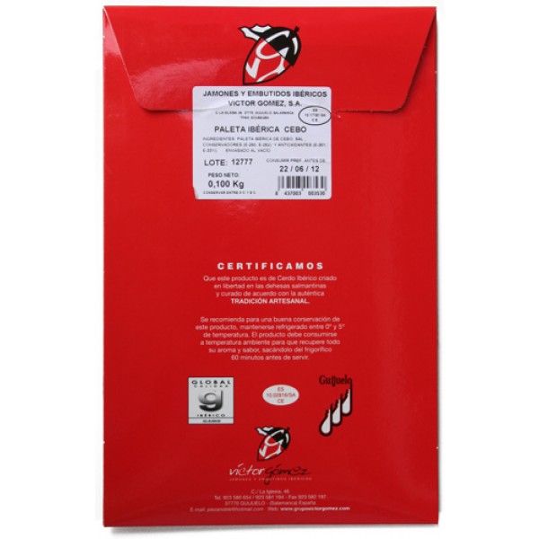 Cereal-Fed Iberian Shoulder (Sliced) - Victor Gomez (100 g)